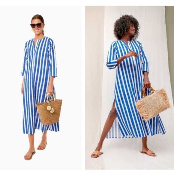 Pomander Place | Dresses | Pomander Place New Blue White Cabana Stripe ...